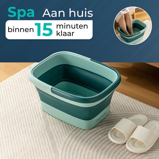 BUDDLEY Voetenbad Inklapbaar (L) - Groen - Ontspan je voeten | bol