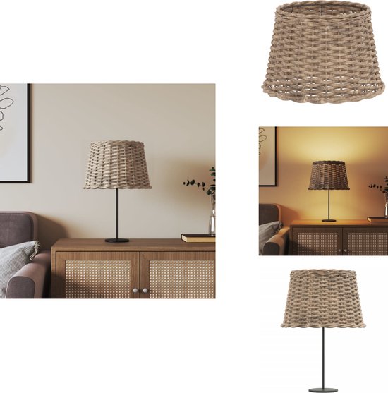 vidaXL - Lampenkap - Ø40x26 - cm - wicker - bruin | bol