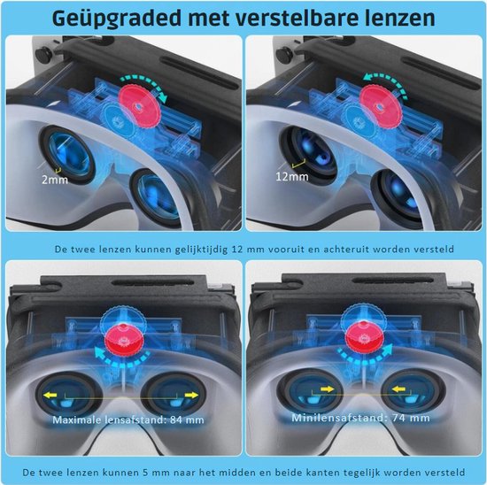 VR Bril - 3D Virtual Reality - VR Set - VR Glasses - Draadloos - Voor ...