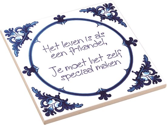 Spreuktegel | Het leven is als een frikandel... | Kuttegel | Cadeau | bol