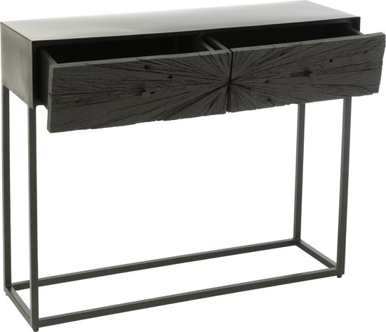 J-Line console Shanil - hout/ijzer - zwart | bol