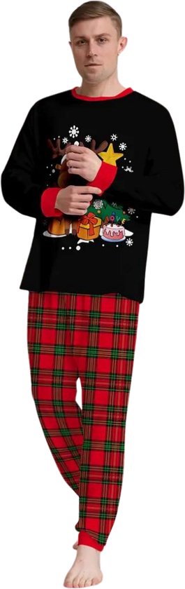 Nivard Kerst Pyjama - Heren - Kerstpyjama - Mannen - Slaapkleding ...