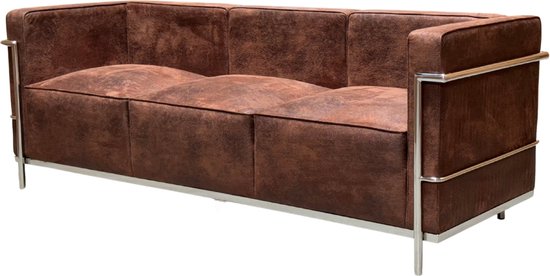 Design Bank - 2 & 3 Zits - Set - Bruin - Vintage - Leer - Sofa ...
