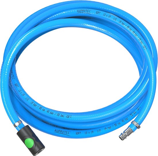 Persluchtslangset 5 m - 13 mm PVC-slang met Veiligheidskoppeling voor ...