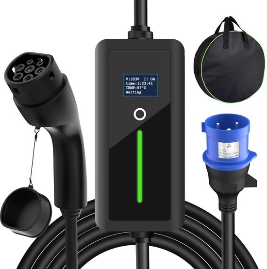 Mobiele Thuislader Elektrische Auto 7kW | 32A 1 Fase | 5 Meter | Thuis ...