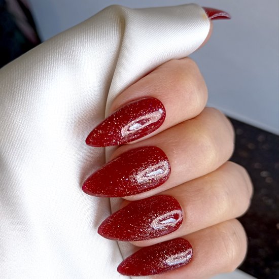 SD Press on Nails - No. 161 Lambada - Medium Stiletto - Rood met ...