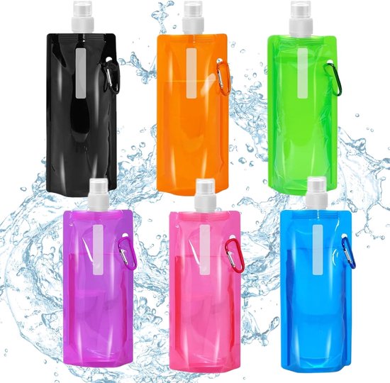 Compacte en Opvouwbare Waterflessen Set van 6 voor Outdoor Avonturen | bol