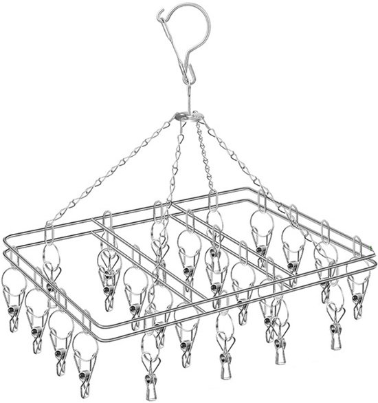 RVS Droogcarrousel met 20 Knijpers - Voor Georganiseerd Drogen en ...