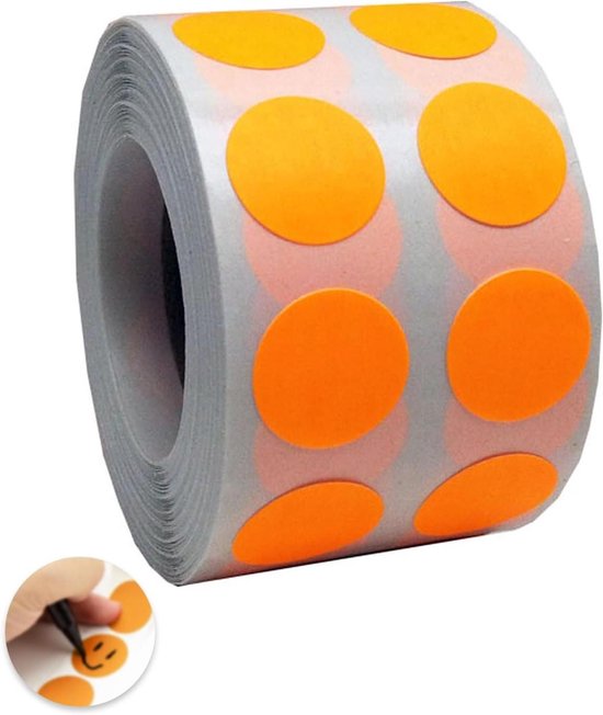Ronde Stickers Labels Kleurcodering Dot Labels - 2000 stuks (oranje) | bol