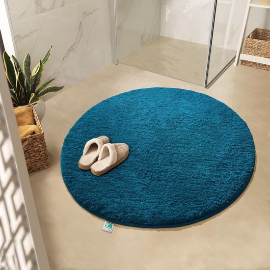Ronde Badmat Plat, Antislip, Pluizig en wasbaar - Luxe Comfort voor je ...
