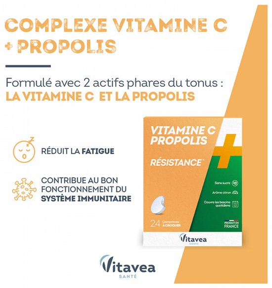 Vitavea Vitamine C Propolis 24 Kauwtabletten | bol