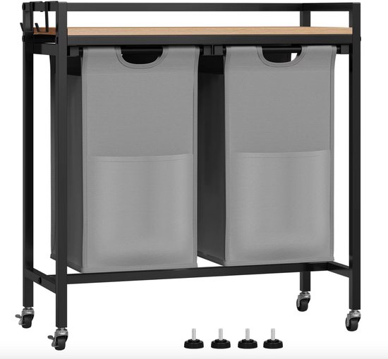 J&R Wasmand kastje - Wasmand met 2 vakken - Wassorteerder - Wasmand ...