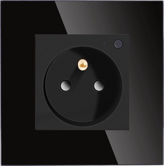 Stopcontact met pin 230V single Wi-Fi met energiemeting Zwart met ...
