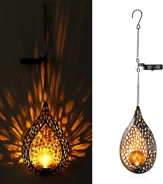 Outdoor Hanging LED Solar Lantern with Car On/Off Sensor - Drip Design ...