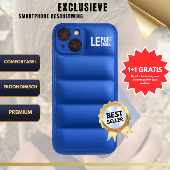 Le Puff Cases – Puffer Case Hoesje in Blauw – Phone Case - Hoesje ...