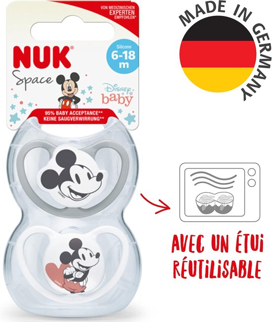 NUK Space Disney Baby fopspenen 2 st. set 6-18 maanden | bol