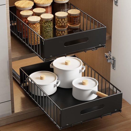 LifeStages® Set van 2 telescopische laden, uitschuifbare lade keuken ...