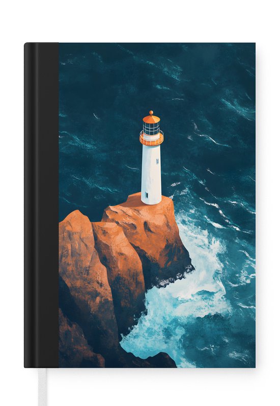 Notitieboek - Schrijfboek - Vuurtoren - Rots - Zee - Golven ...