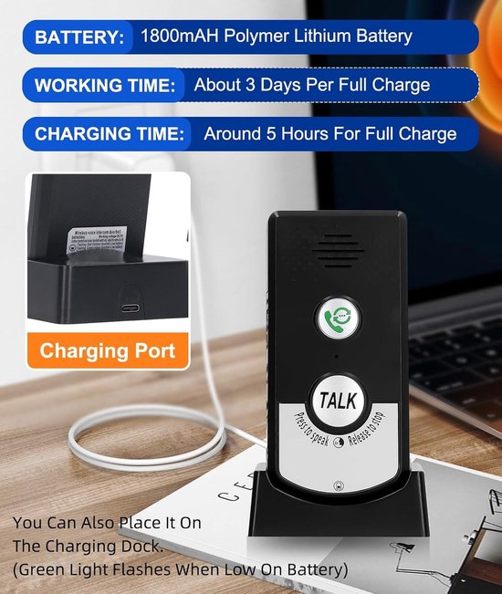 - 2-Way Wireless Voice Intercom System- Waterproof Intercom System with ...