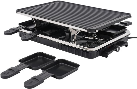Gourmetstel - Elektrische Grill - Tafelgrill - Gourmetset - BBQ Grillplaat - 1300W - 8... | bol