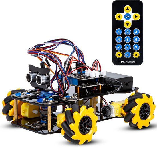 Sminty® Smart Car Arduino Robot Bouwpakket - Programmeerbare Robotauto - 4WD Mecanum... | bol