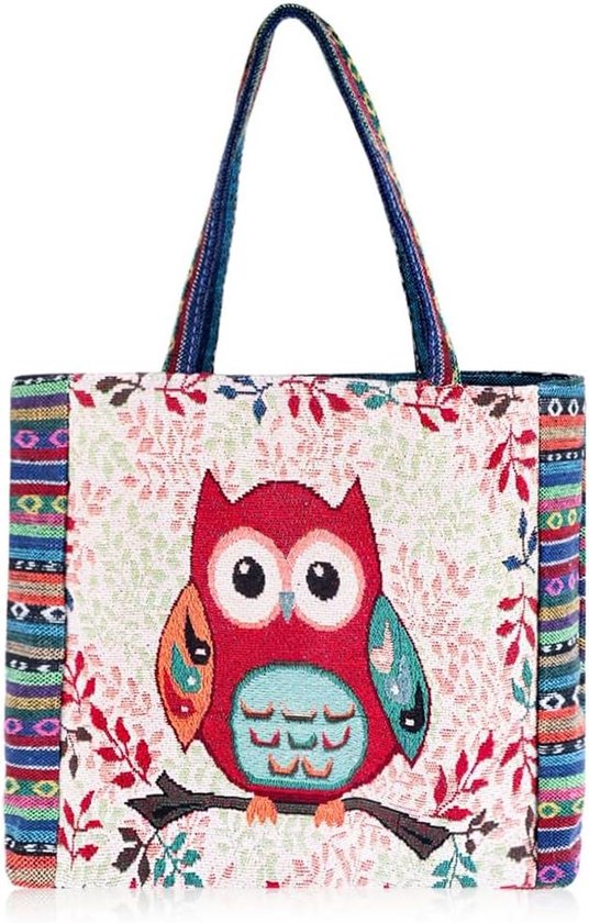 Canvas Uil Tote Bag Esthetische Gehaakte Hobo Handtassen Winkelen ...
