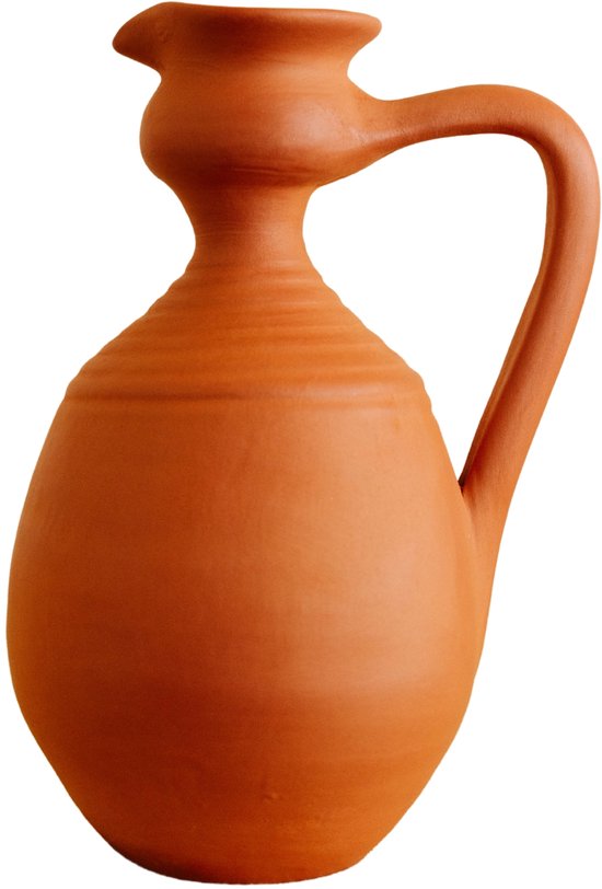 Terracotta Kruik ongeglazuurd 13 x 13 x 20cm - Amphora / amfora - Spaans traditioneel... | bol