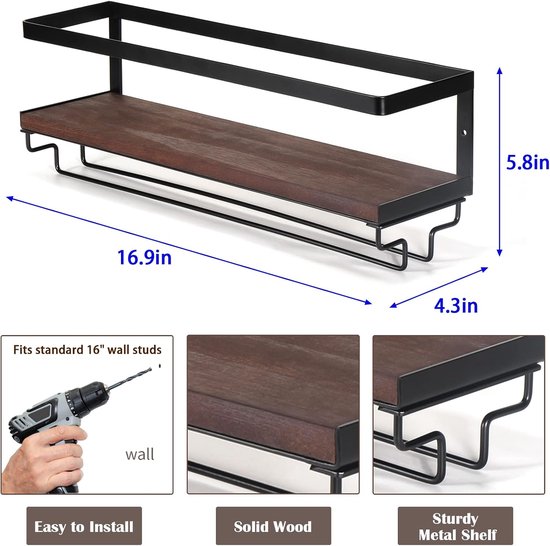 Wijnglazenhouder - Wijnrek - Muur Rek - Bruin | bol