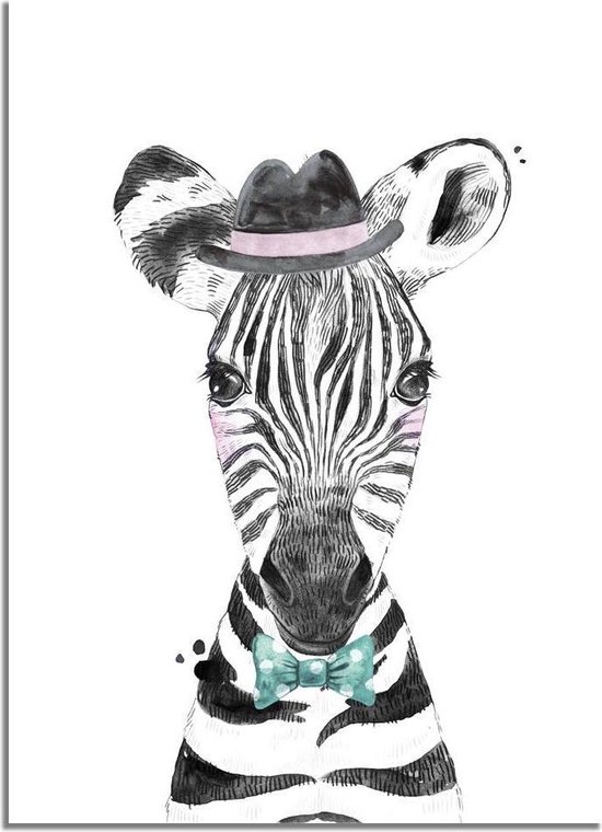 DesignClaud Zebra Affiche de chambre d'enfant Hat A2 poster (42x59.4cm ...