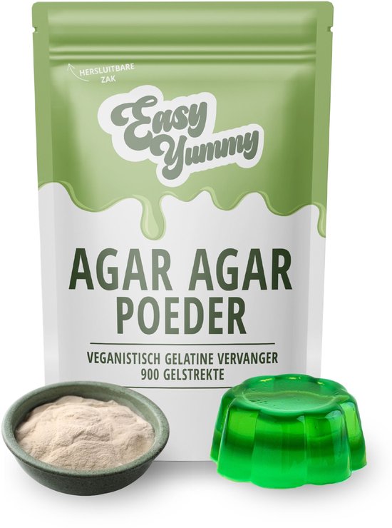 Easy Yummy Agar Agar Poeder (250g), 100% Plantaardig Bindmiddel met ...
