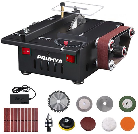 Compacte 2-in-1 Elektrische Tafelzaag & Bandschuurmachine - Mini ...