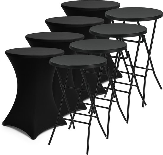 Brixy 4x Stevige Statafel + 4x Zwarte Statafelrok - Partytafel - Robuust en... | bol