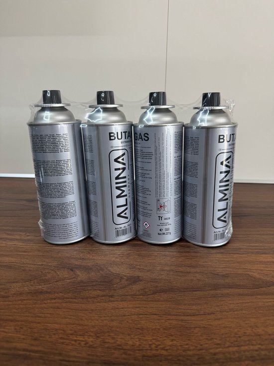 Almina Butaangas - Set van 4 - 227g - Fles Butaangas | bol