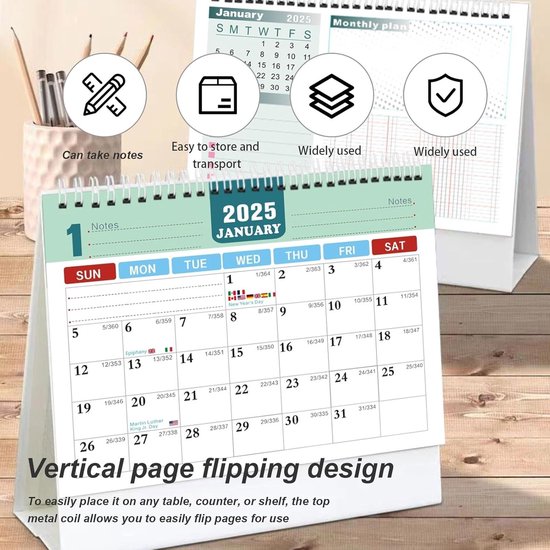 Bureau Kalender 2025 - Bureaukalender 2025 Staand - Bureau Kalender ...