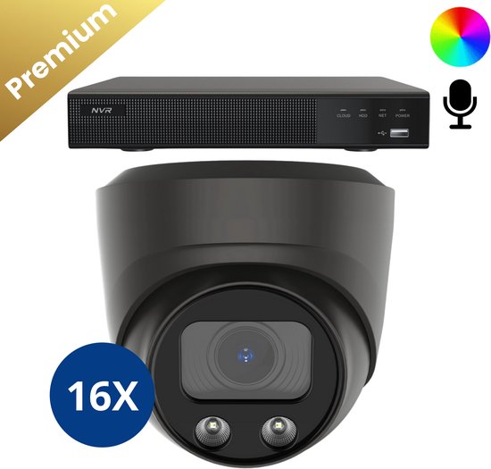 16x Beveiligingscamera set – Bedraad – Sony Dome Premium Full Color 4K ...