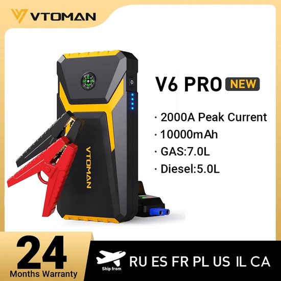 Bolliving - accu jump starter - startapparaat auto - 2000A - accu ...