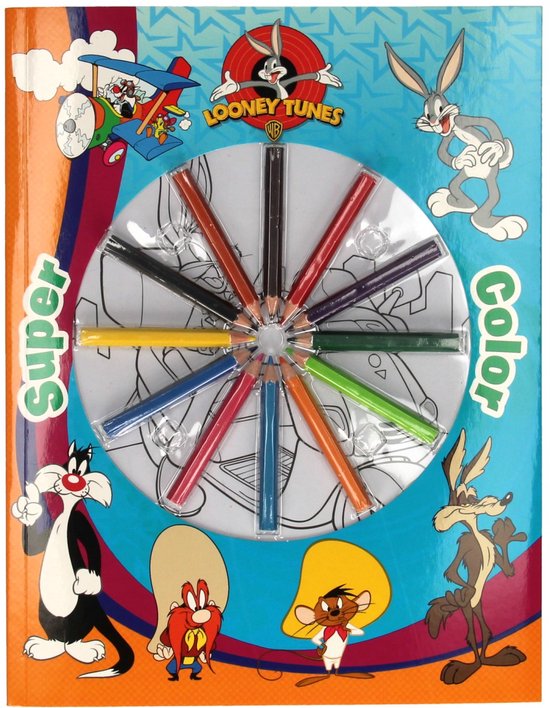Super Color Kleurboek Looney Tunes met Potloden | bol