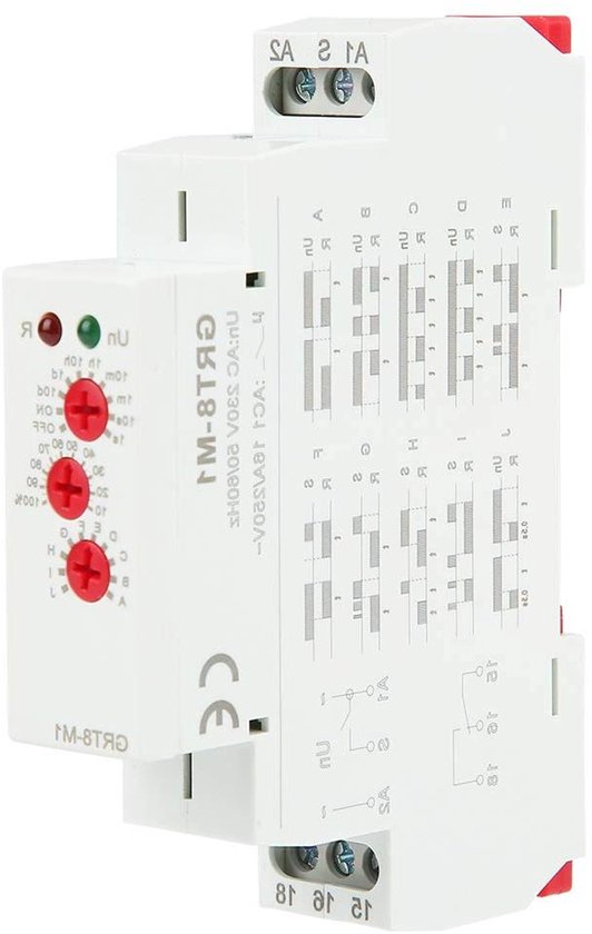 Tijdvertragingsrelais GRT8 M1 Multifunctioneel Tijdrelais Klein ...