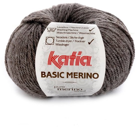 Katia Basic Merino - 08 donkerbruin - Wol/Acryl Garen | bol