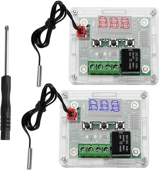 W1209 Temperature Controller Module + Koffer 2 stuks 12V DC -50-110°C | Thermostaat +... | bol