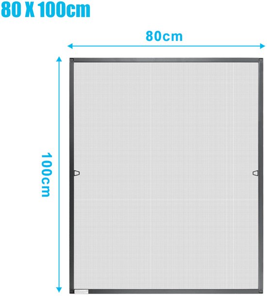 Moustiquaire de fenêtre 80 x 100 cm Aluminium Anthracite Moustiquaire ...