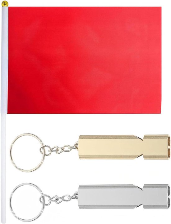 3 fluitjes signaalfluitje luid noodfluitje met sleutelhanger metaal ...