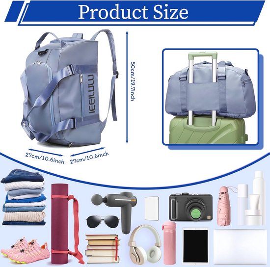 Grote Sporttas met Schoenenvak en Nat Vak - Waterdichte Reistas 45L voor Dames en Heren | bol