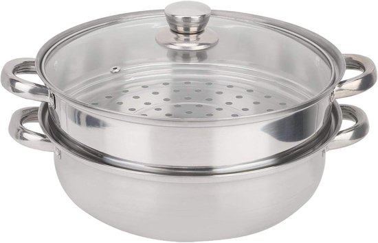 27 cm / 11 Inch Stainless Steel Double Decker Steam Cooker Pan - 2 ...