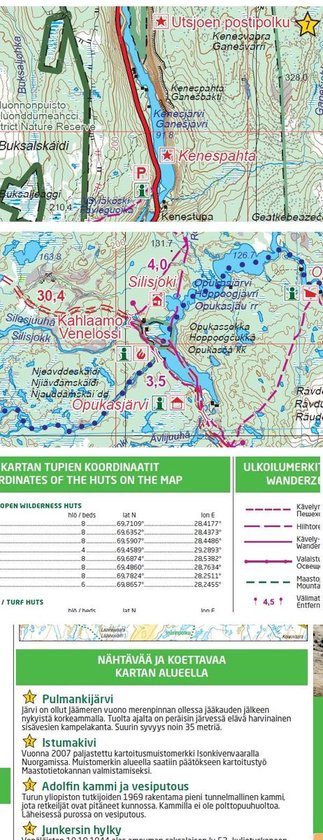 Karttakeskus Wandelkaart-Outdoor Map Sevettijärvi Nuorgam 1:100.000 ...