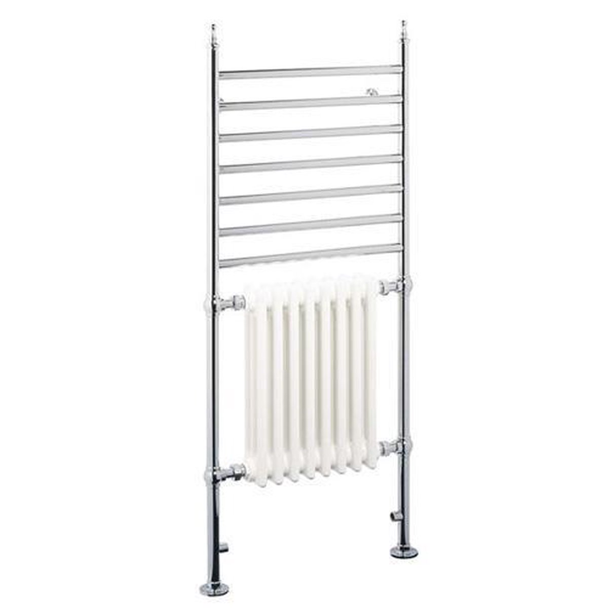 Eastbrook Thames radiator klassiek met handdoekhanger 1444 x 630 chroom ...