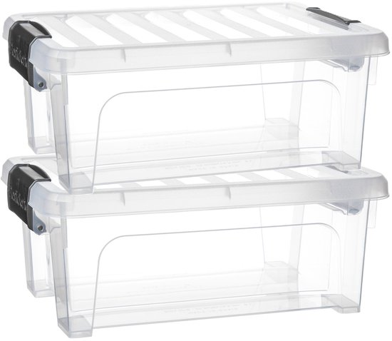 Plasticforte Multi Storage Opslagbox met deksel - 2x - transparant - 8 ...