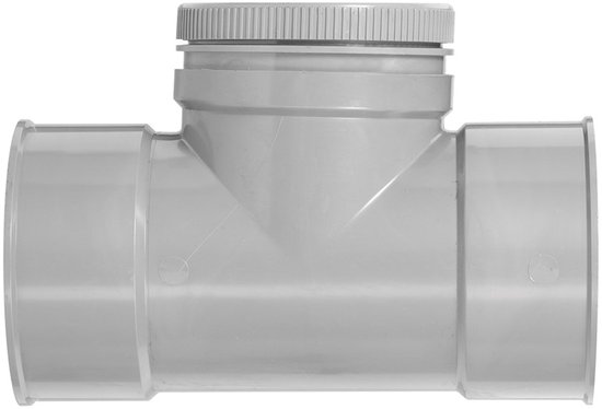 Martens Ontstoppingsstuk - Voor rioolbuis 110 mm - Grijs PVC T-stuk met ...