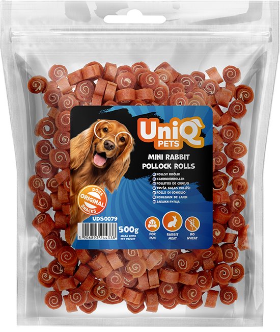 UniQ Pets 60% Konijn Trainers - 4x500g - Hondensnacks - Gedroogd ...