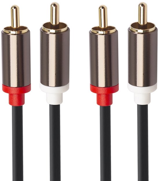 2 RCA Male naar 2 RCA Male - Audio Kabel - 2 Tulp Plug naar 2 Tulp Plug ...